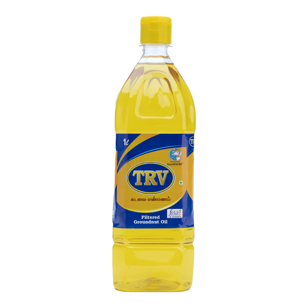 TRV Filtered Groundnut Oil 1 Lit PET Bottle Gajapathy Oil TRV Filtered Groundnut Oil 1 Lit PET Bottle Gajapathy Oil